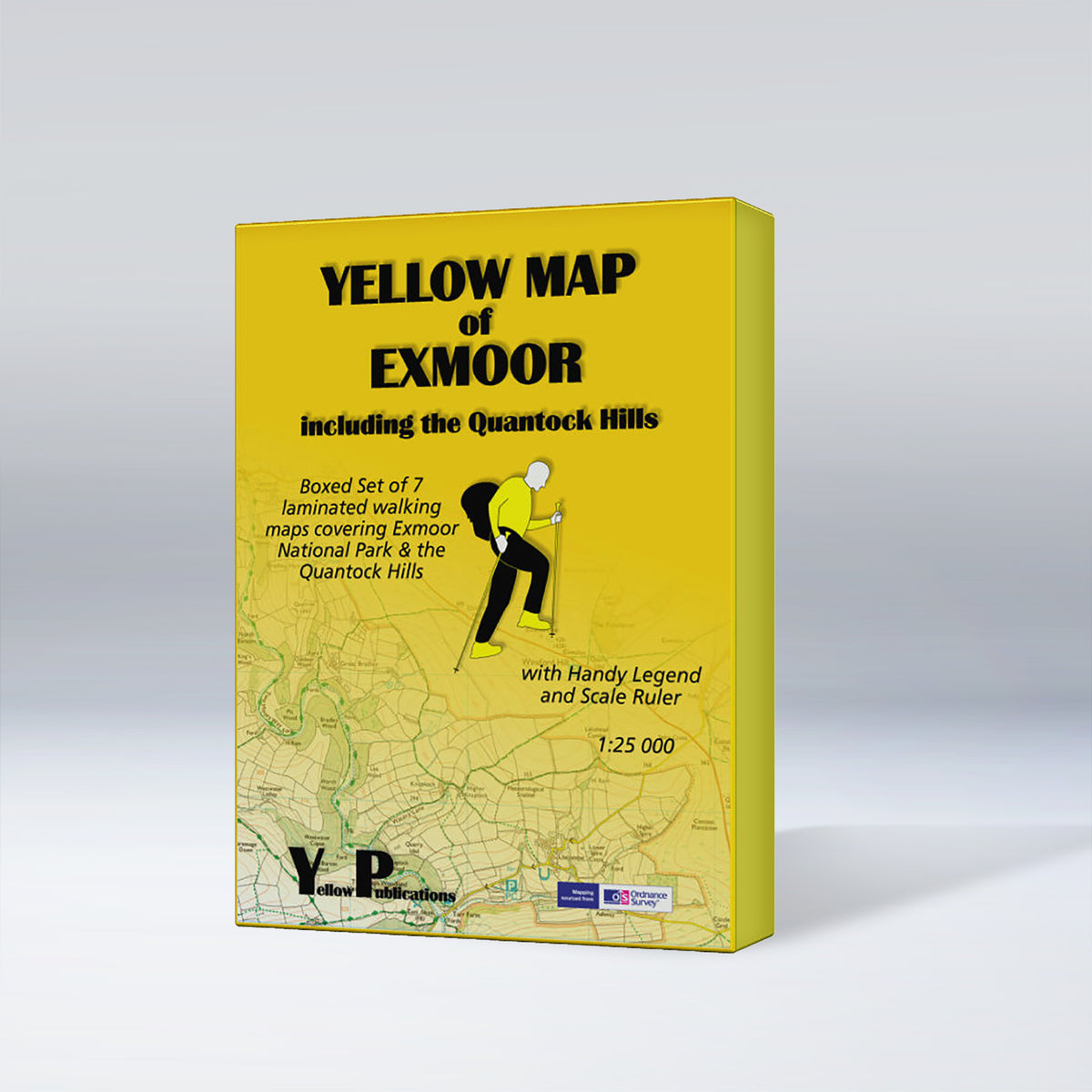 Yellow Map of Exmoor - Boxed set of 7 laminated walking maps – Exmoor ...